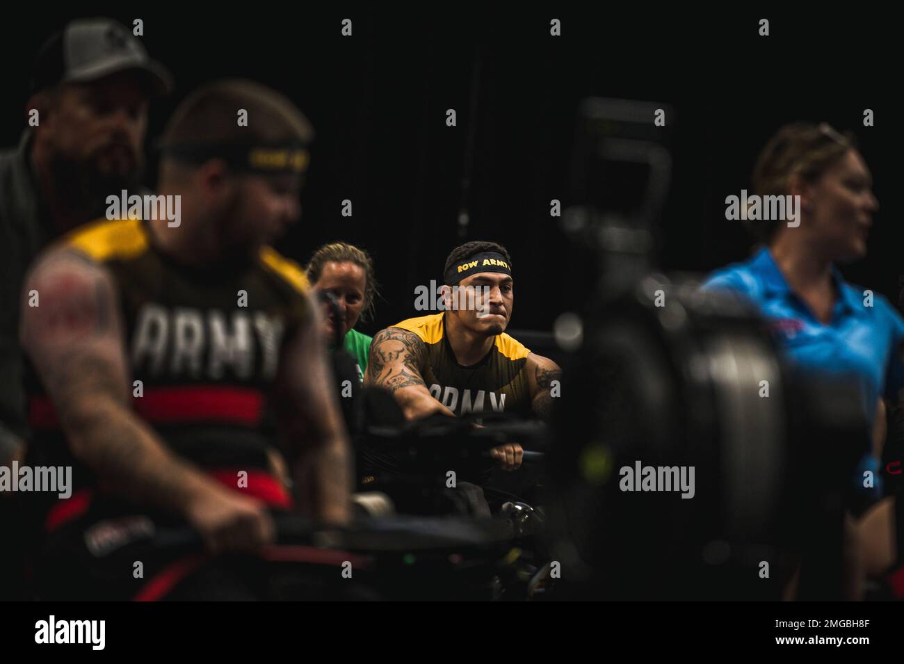 Retired U.S. Army Staff Sgt. Jason Smith, center, prepares to compete ...