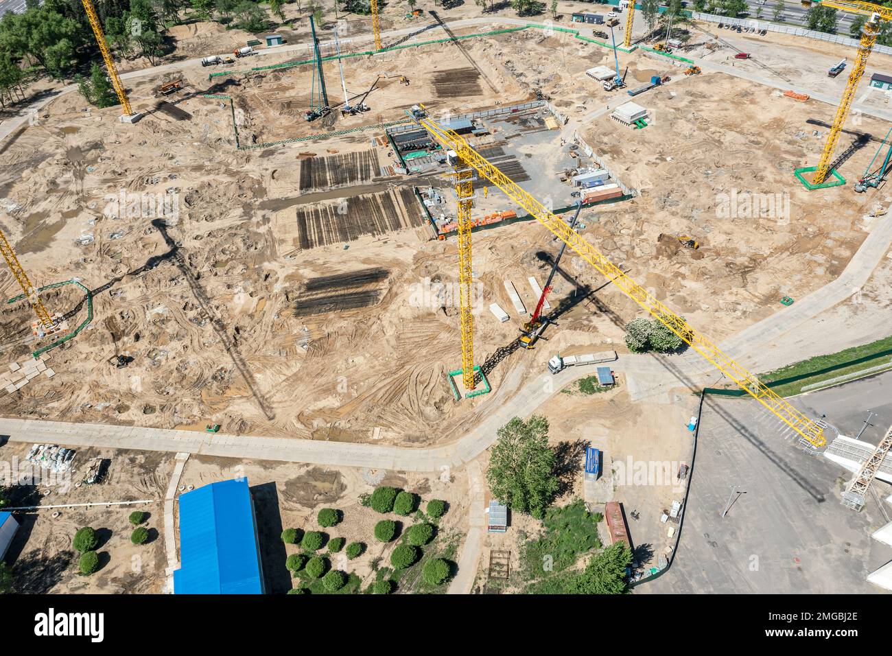 preparation of the land for construction of new stadium. heavy ...