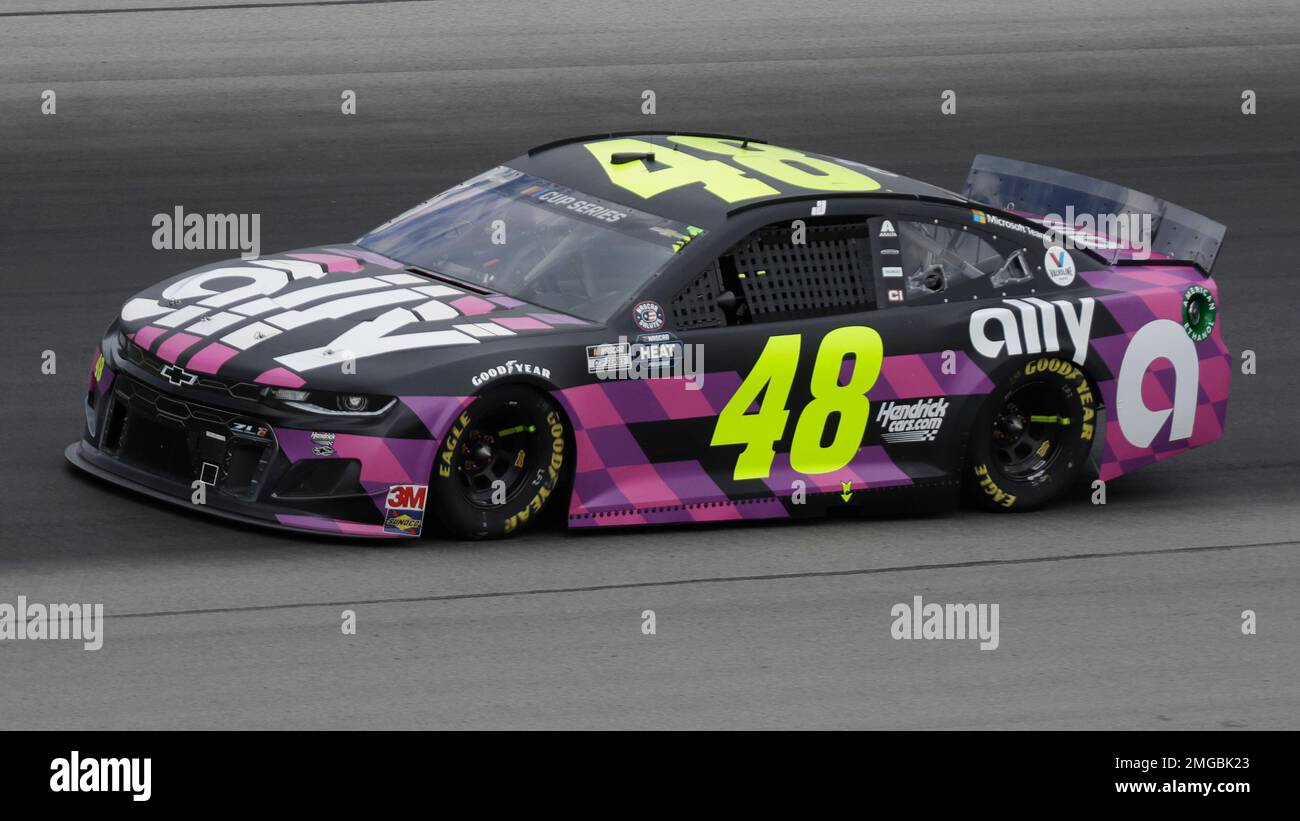 Jimmie Johnson (48) drives during a NASCAR Cup Series auto race Sunday ...