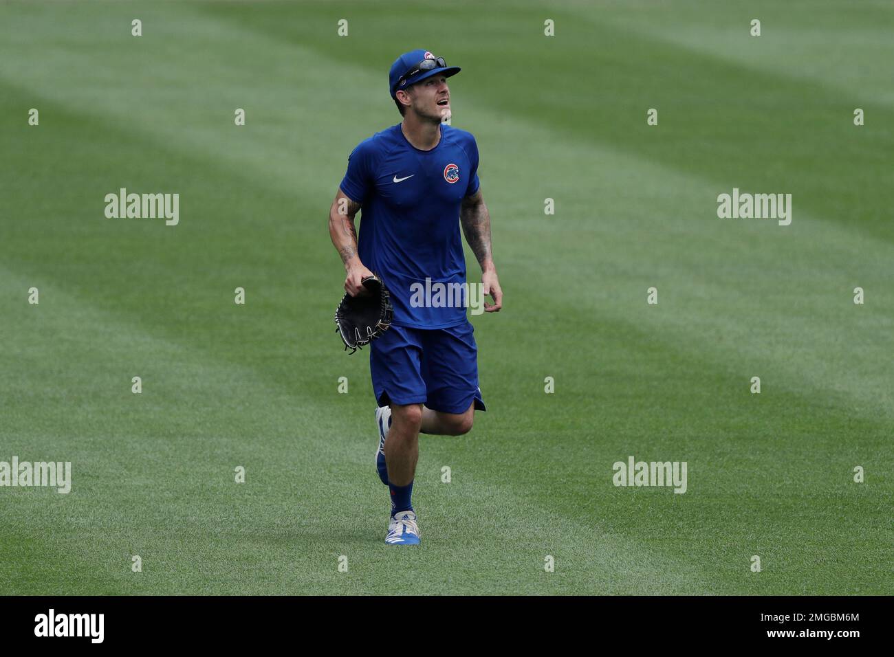 Chicago Cubs outfielder Ian Miller runs on the field during team's ...
