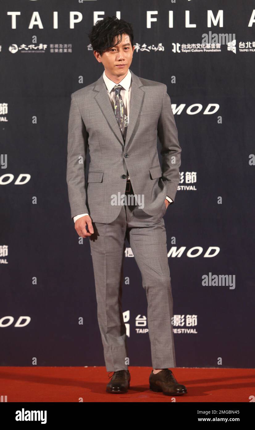 Taiwanese actor Mo Tzu-yi poses on the red carpet at the 2020 Taipei ...