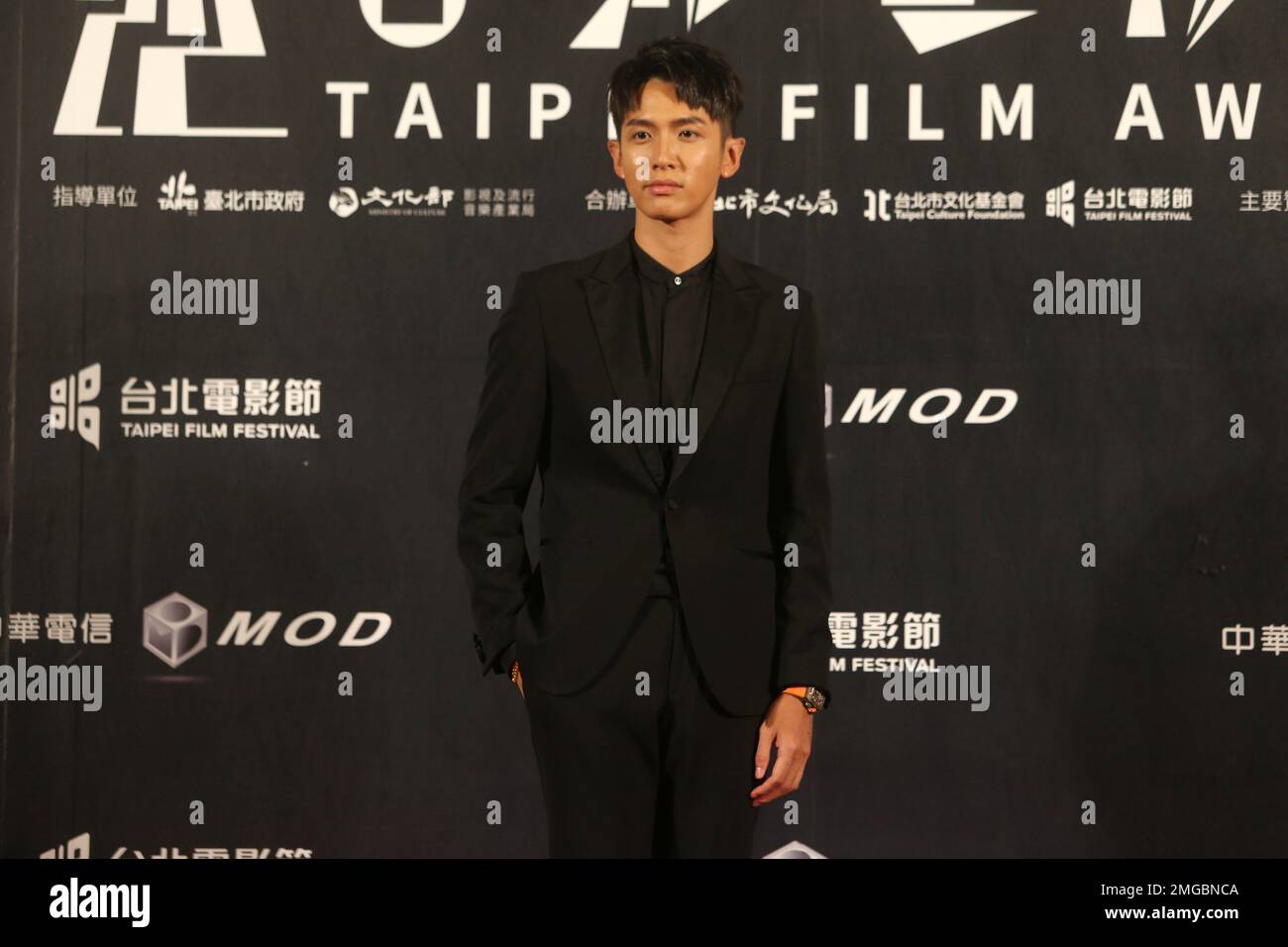 Taiwanese actor Kai Ko poses on the red carpet at the 2020 Taipei Film ...