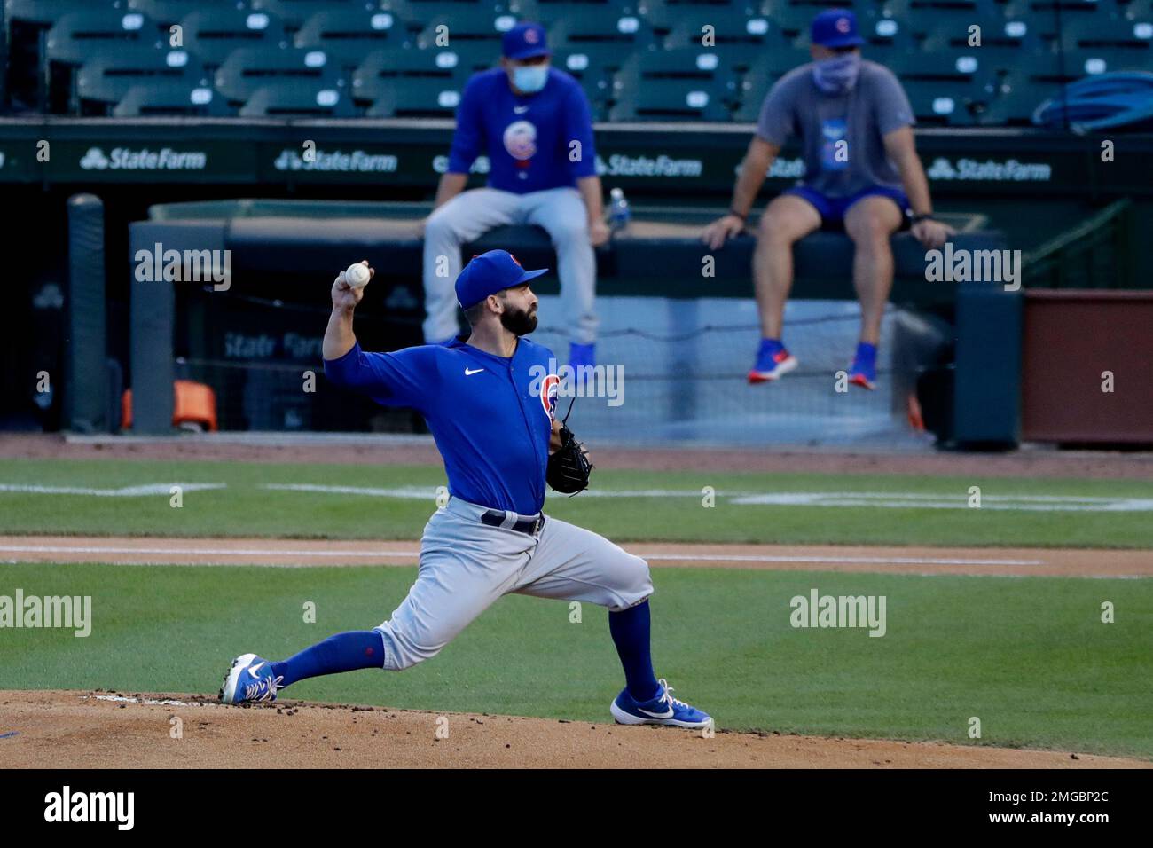 Chicago Cubs pitcher Tyler Chatwood throws a ball during an intra-squad ...