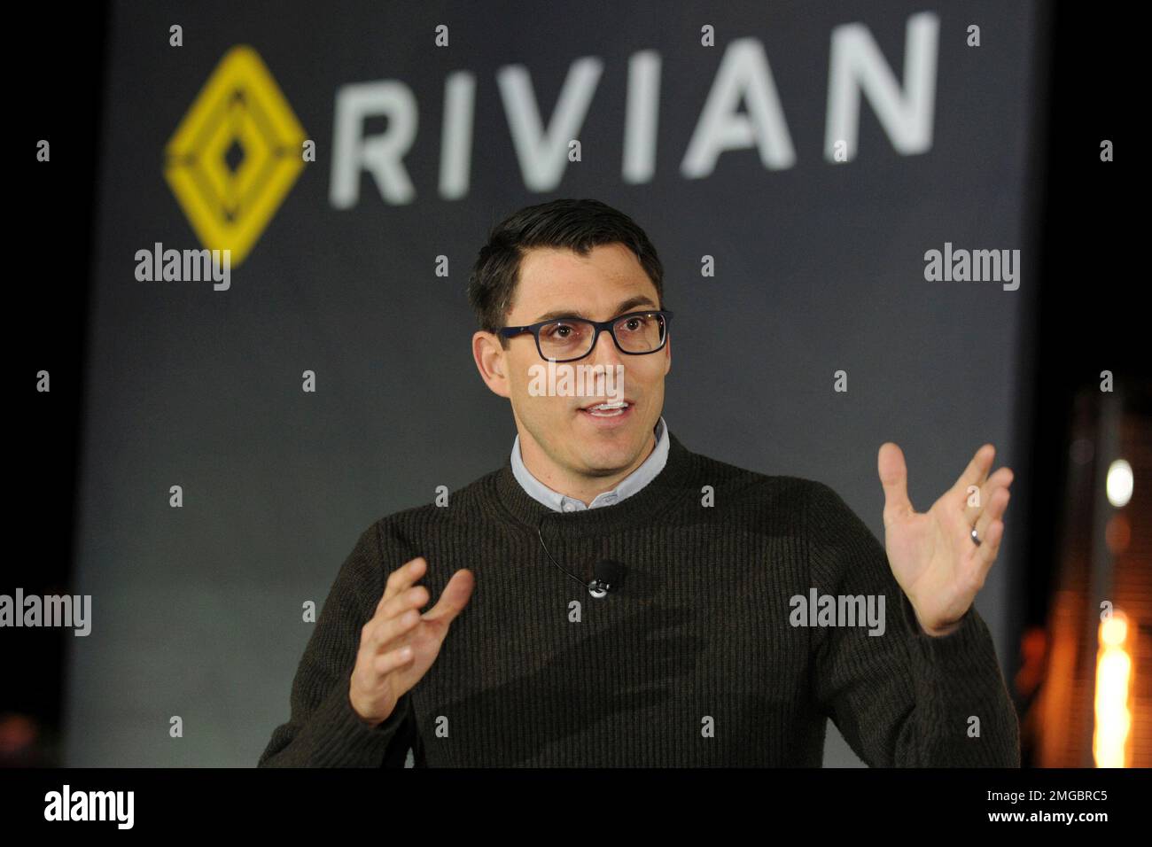 Rivian Founder and CEO RJ Scaringe unveils the first-ever electric ...