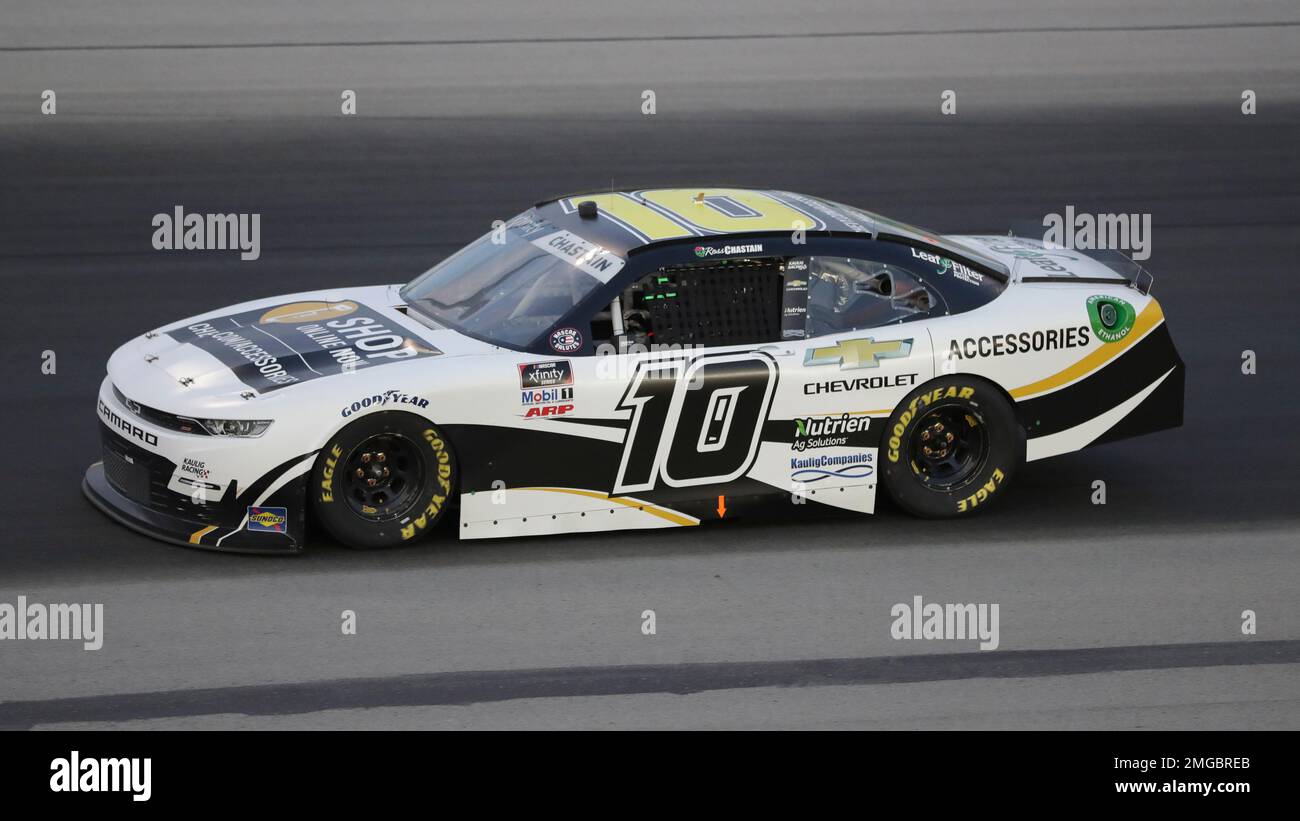 Ross Chastain (10) moves on the track during a NASCAR Xfinity Series ...