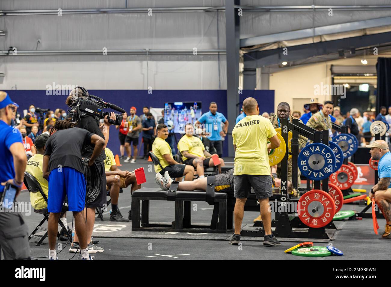 Retired U.S. Army Capt. Blair Marshall attempts a lift during the powerlifting competition at ...