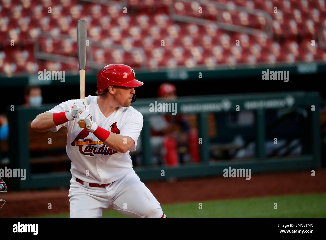St. Louis Cardinals' John Nogowski bats during an intrasquad practice ...