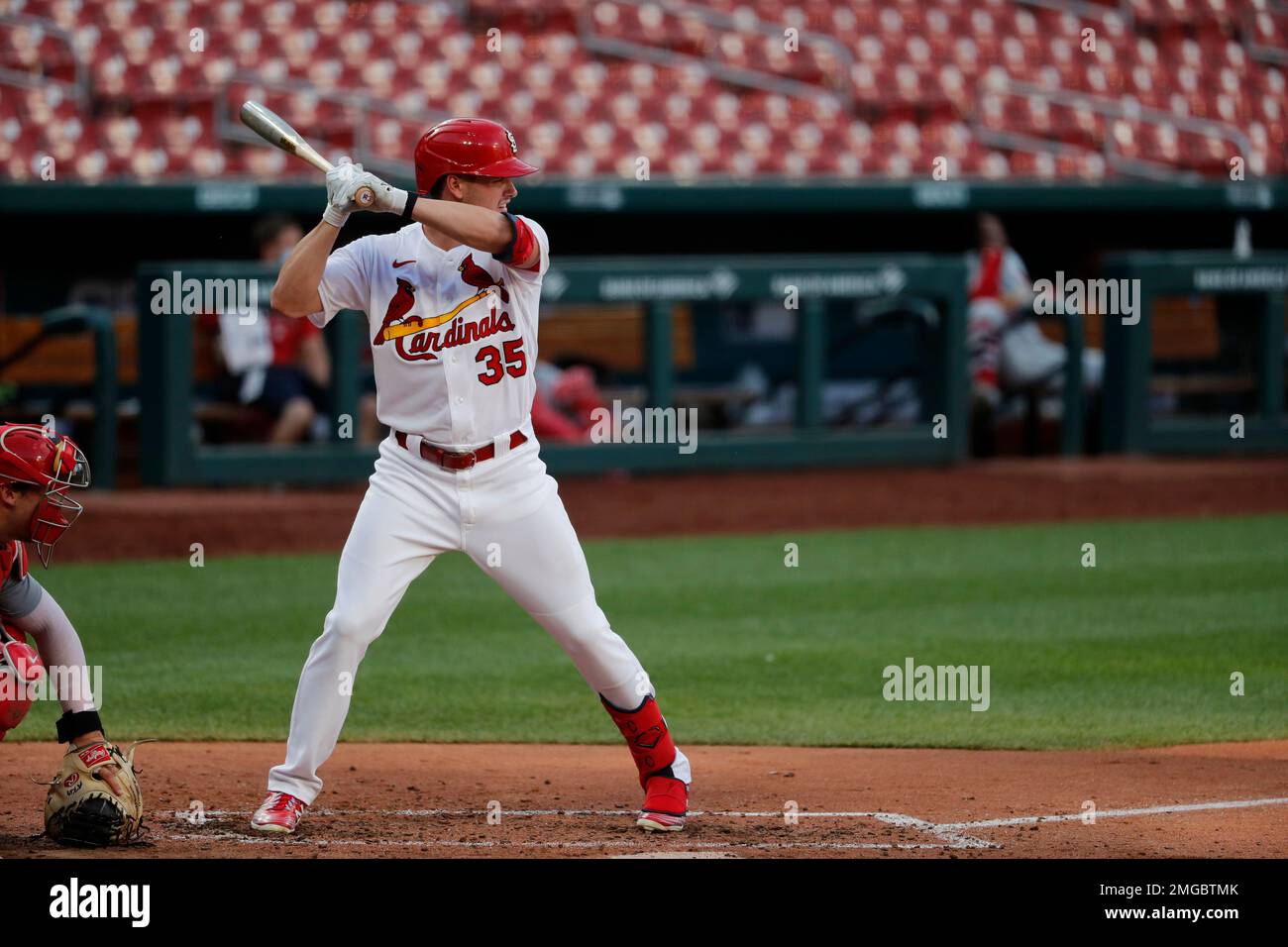 St. Louis Cardinals' Lane Thomas bats during an intrasquad practice ...