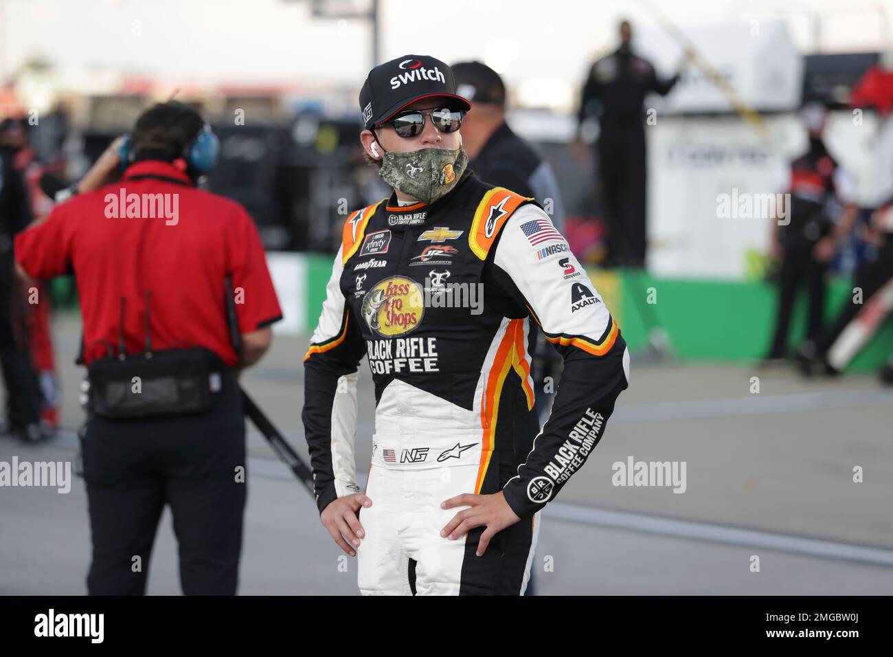 Noah Gragson awaits the race befofe a NASCAR Xfinity Series auto race ...