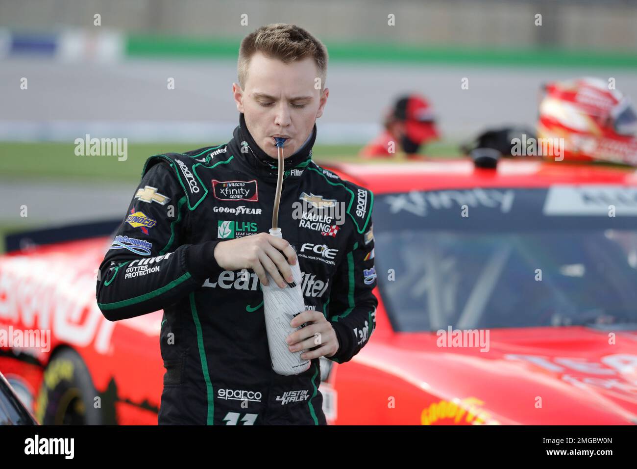 Justin Haley gets ready for the race before a NASCAR Xfinity Series ...