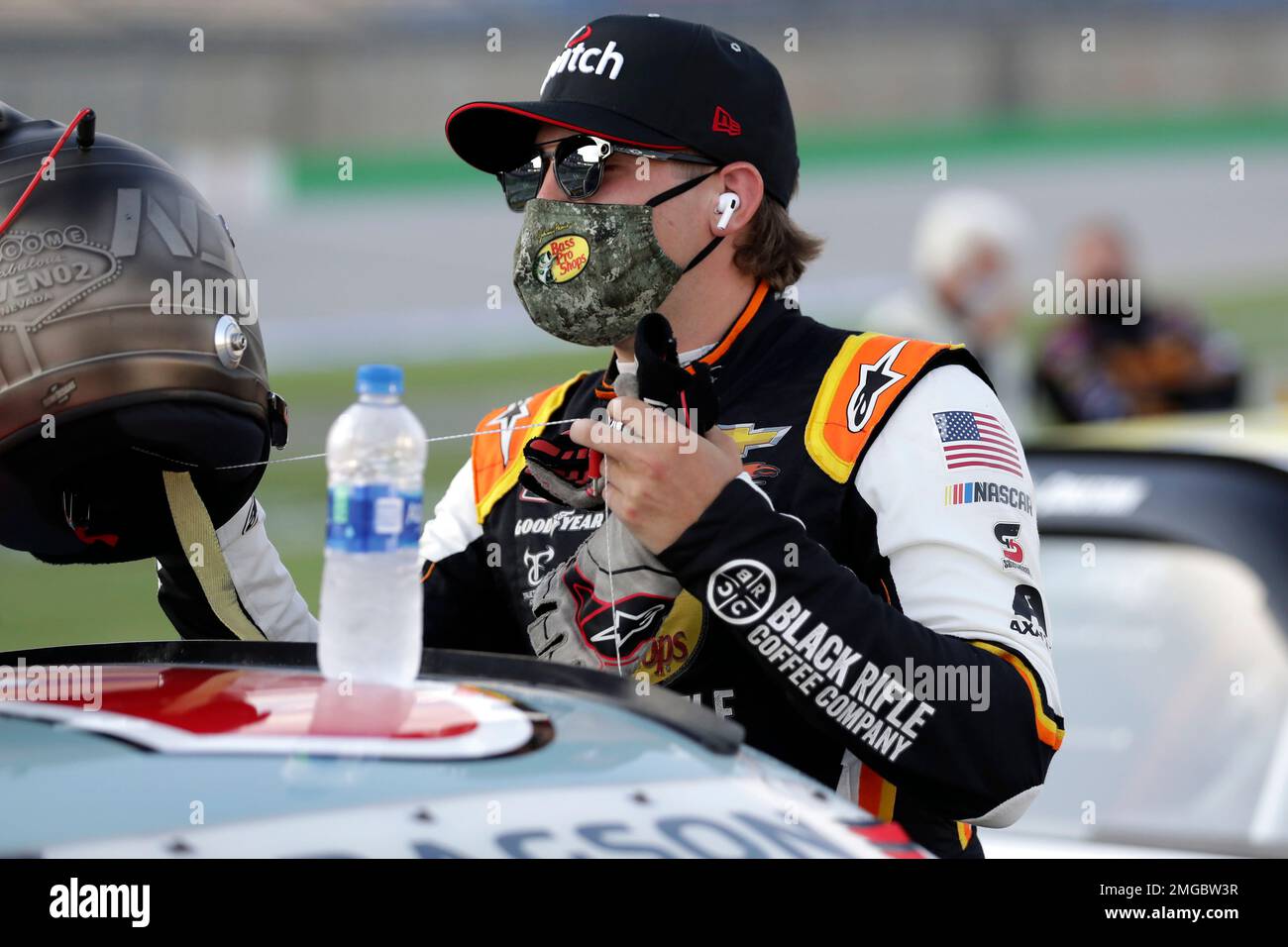 Noah Gragson awaits the race befofe a NASCAR Xfinity Series auto race ...