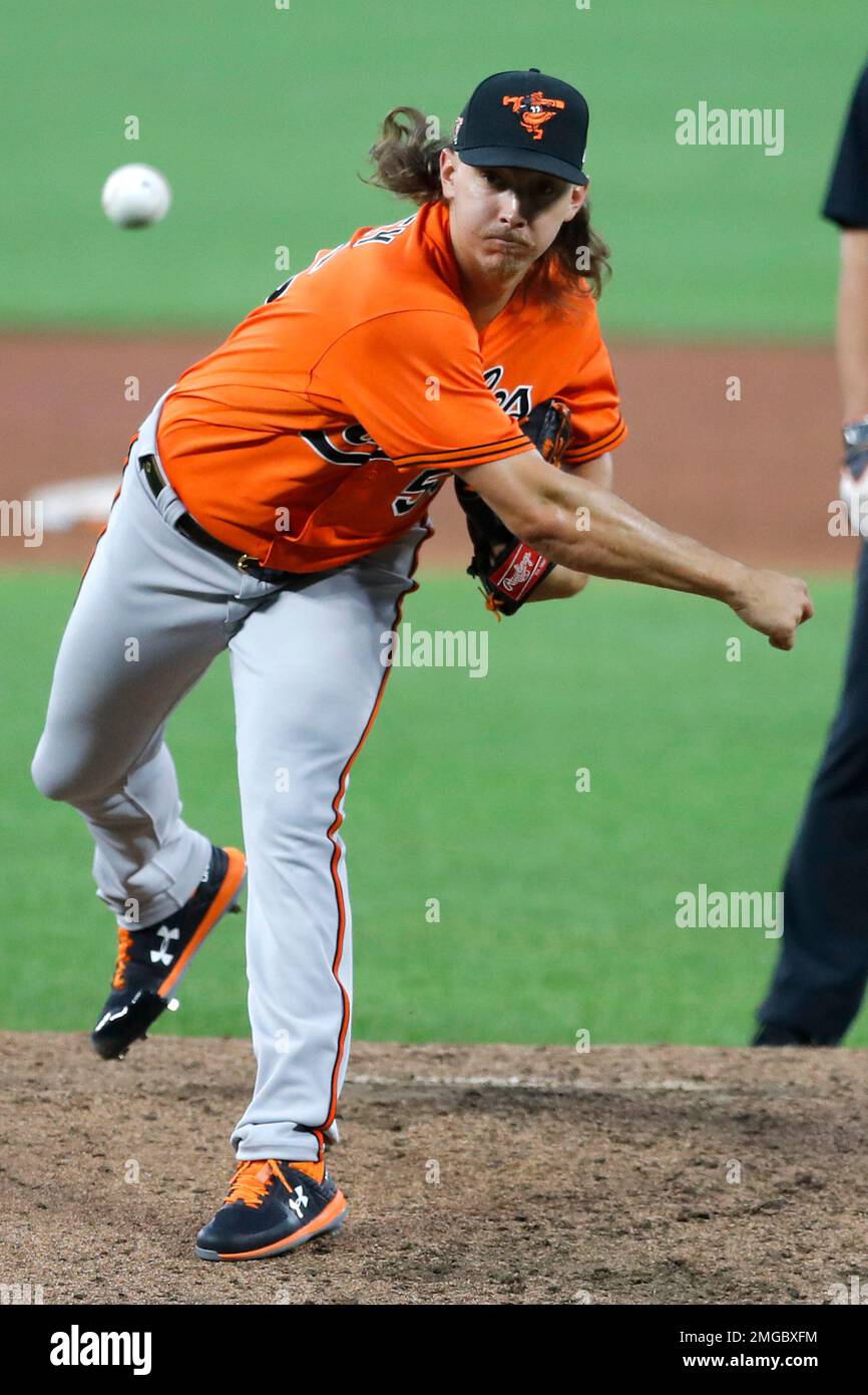 Baltimore Orioles relief pitcher Hunter Harvey throws during baseball ...