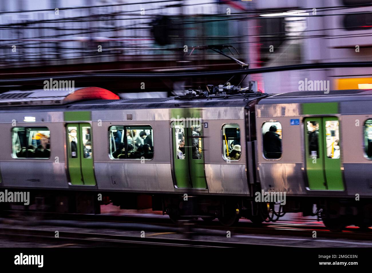 Tokyo, Japan. 24th Jan, 2023. The East Japan Rail Company Yamanote Line ...