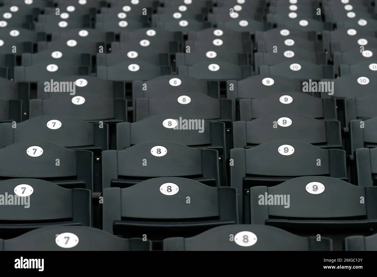 Empty seats are shown at T-Mobile Park, Wednesday, July 8, 2020, during ...