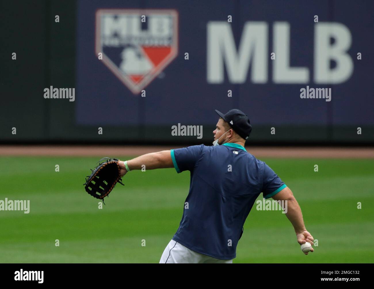 Seattle Mariners infielder Daniel Vogelbach throws Wednesday, July 8 ...
