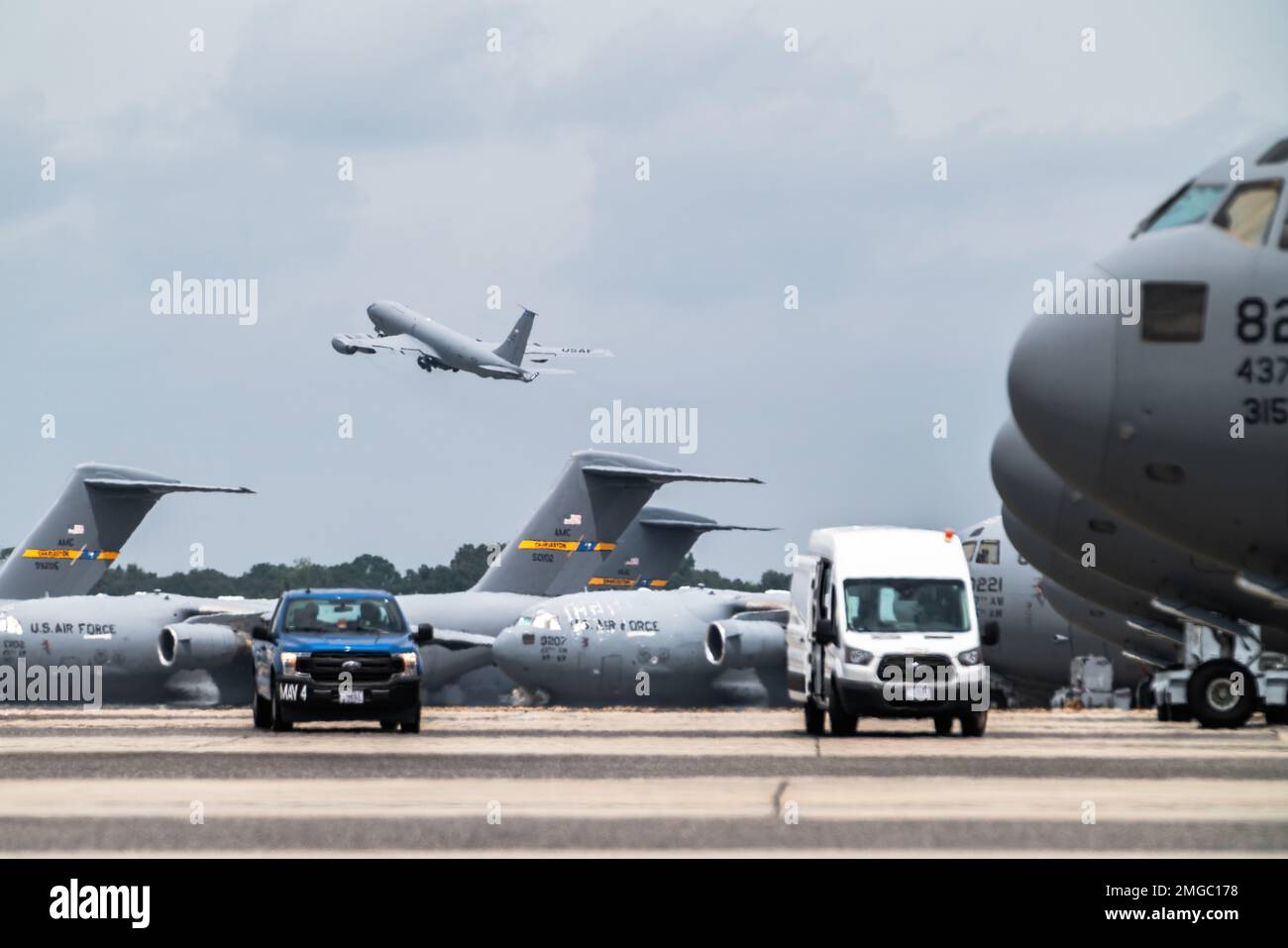 A KC-135 Stratotanker aircraft assigned to the 6th Air Refueling Wing ...
