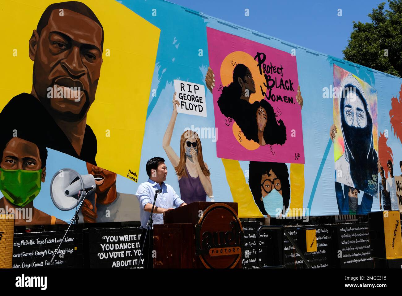 Los Angeles Fourth District Councilmember David Ryu talks at the ...