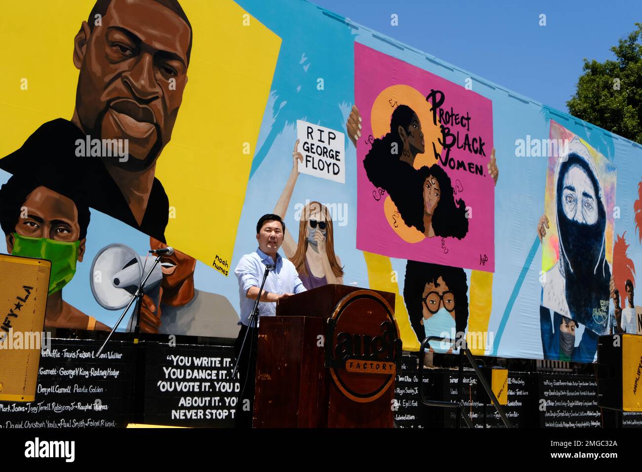 Los Angeles Fourth District Councilmember David Ryu talks at the ...