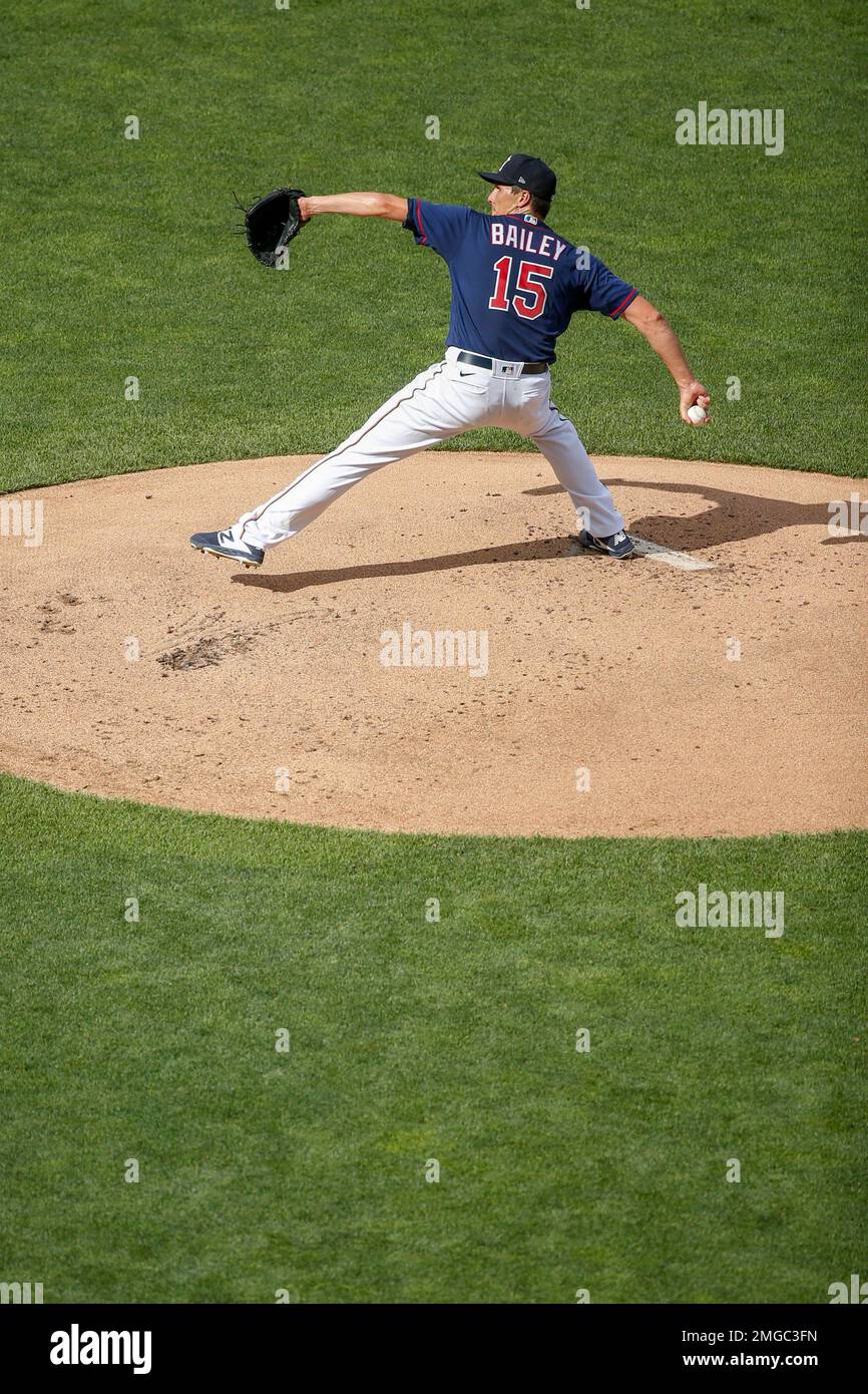 Minnesota Twins' Homer Bailey pitches live batting practice at a ...