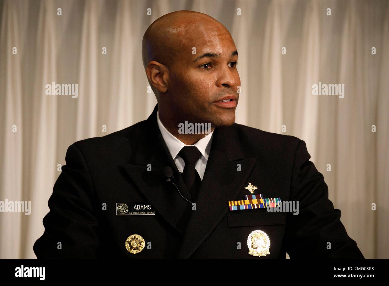 Surgeon General Jerome Adams speaks at the National Press Club about a ...