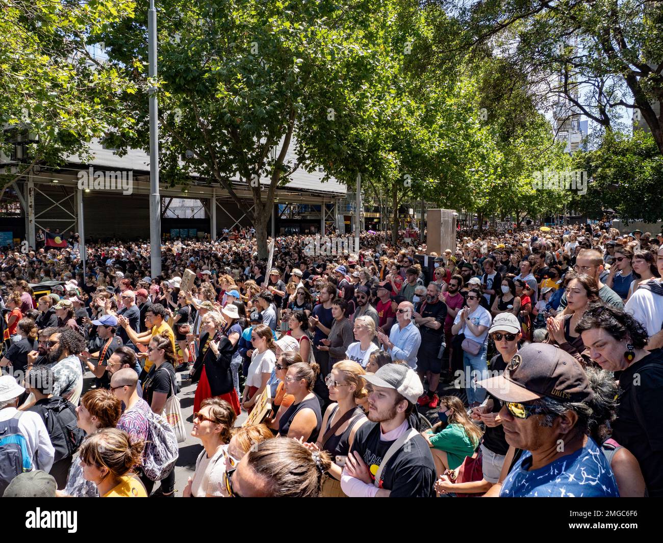 Melbourne, Australia. 26th January 2023, Melbourne, Australia. A crowd ...