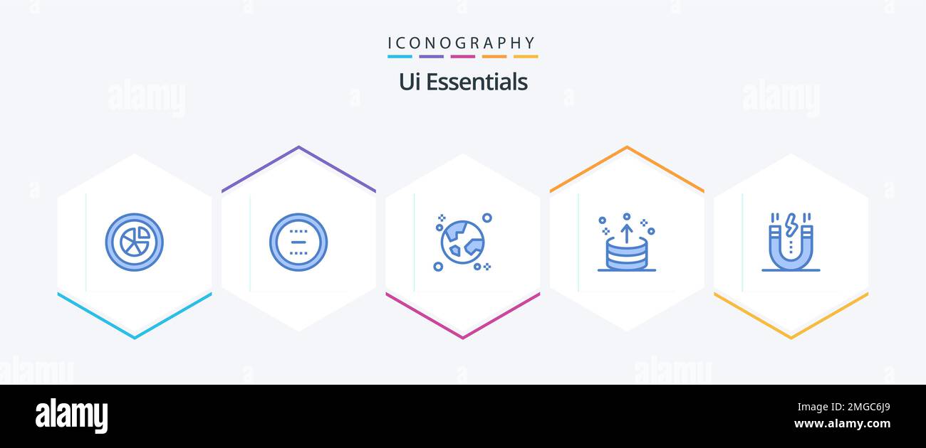Ui Essentials 25 Blue icon pack including export. arrow. interface ...
