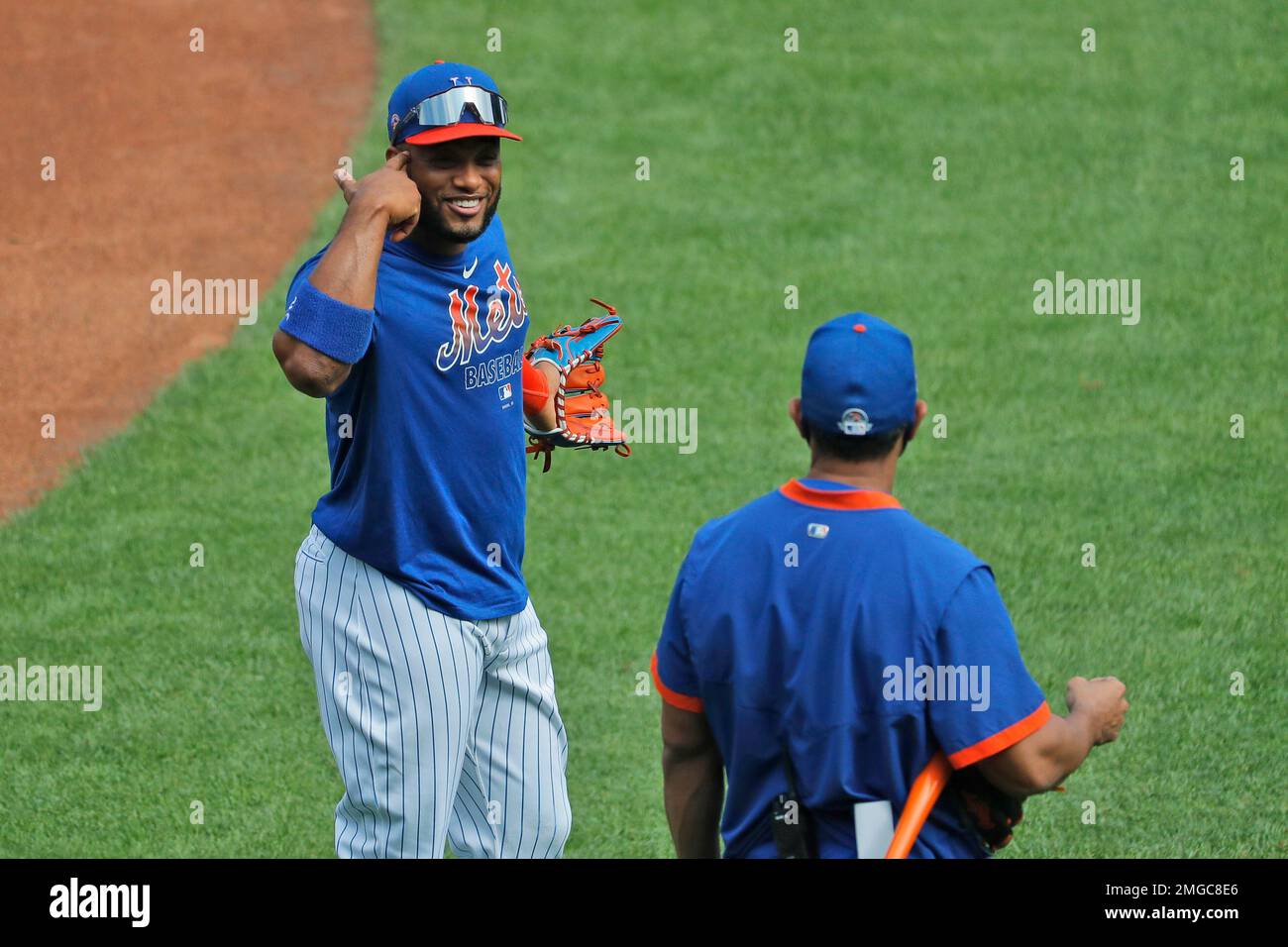 New York Mets second baseman Robinson Cano smiles during a baseball ...