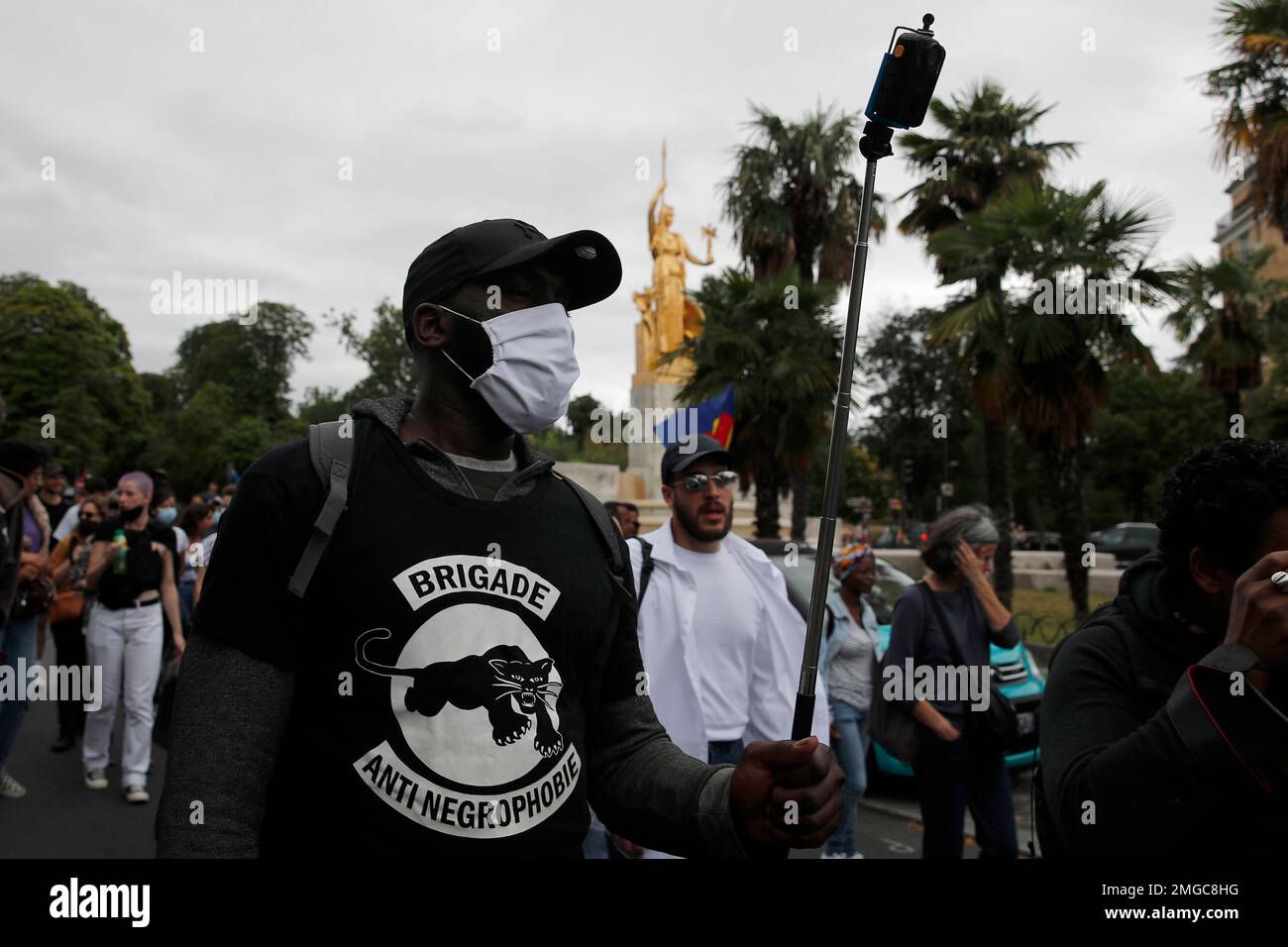 Members of "Brigade Anti Negrophobia" and anti-racism groups attend a ...