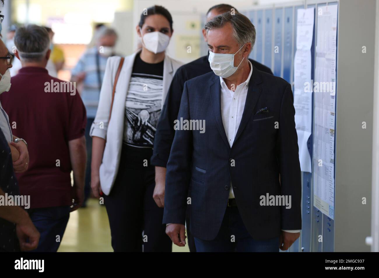 Miroslav Skoro, leader of the Homeland Movement leaves after his vote ...