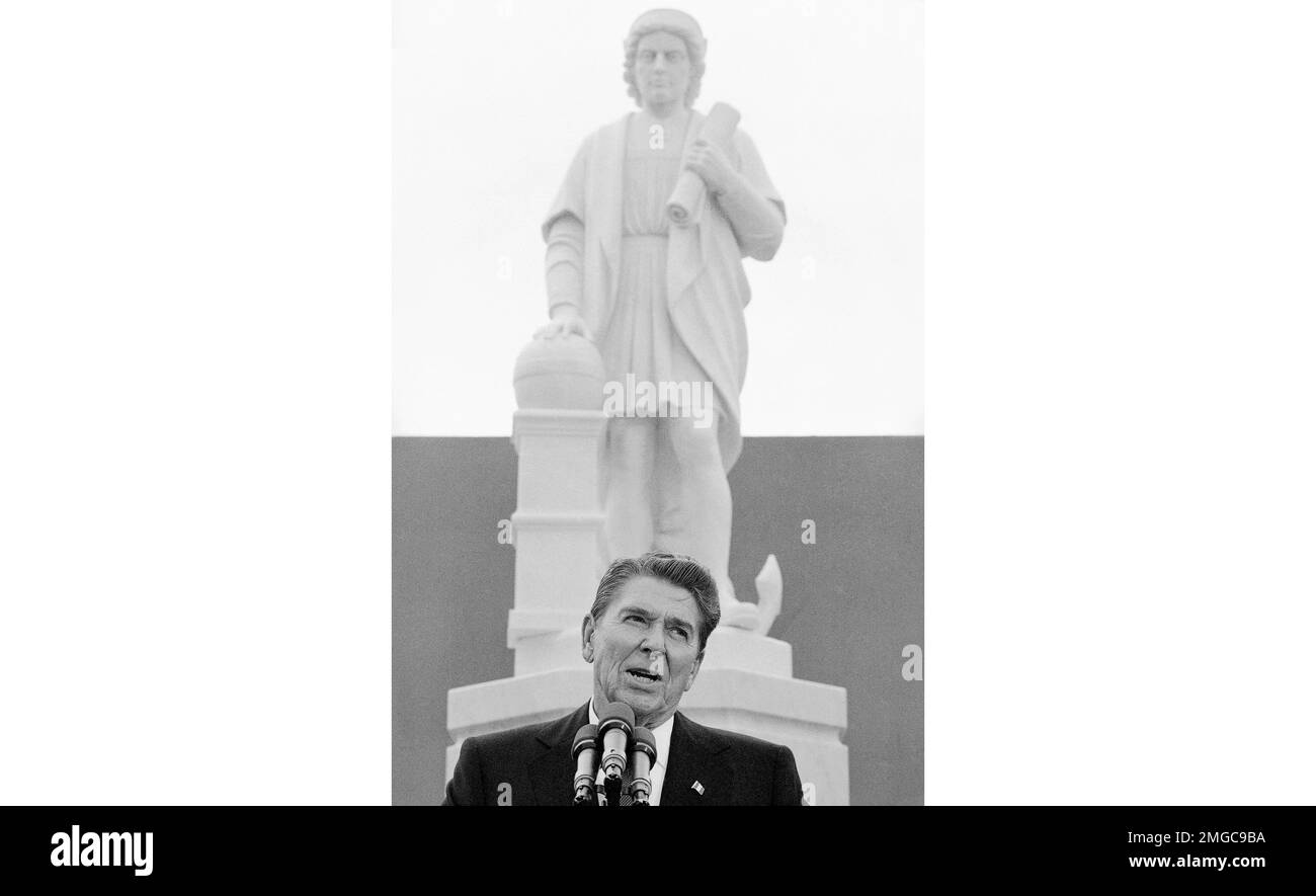 FILE - In this Monday, Oct. 9, 1984, file photo, President Ronald ...