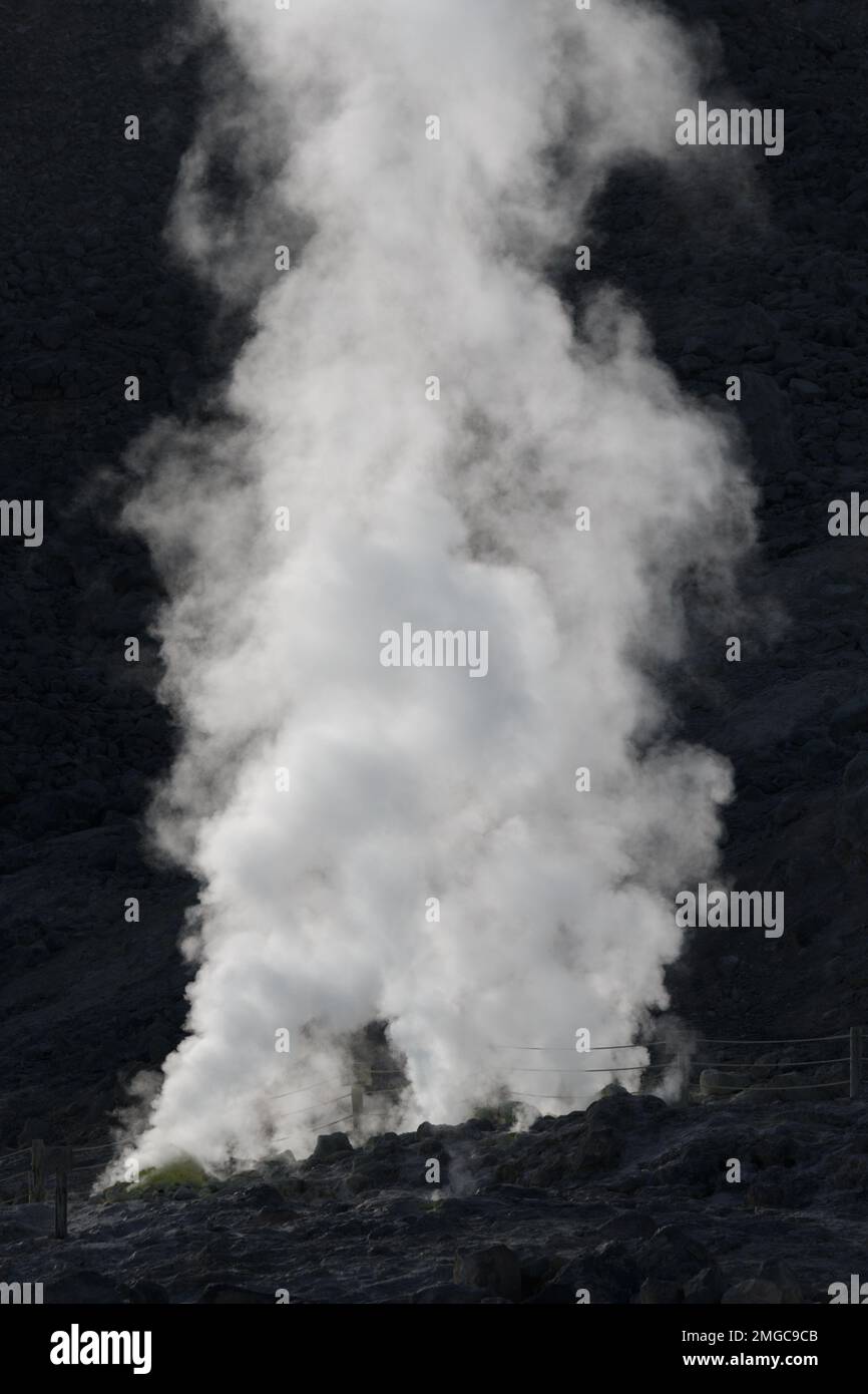 Plume of smoke rising from a volcanic vent Stock Photo - Alamy