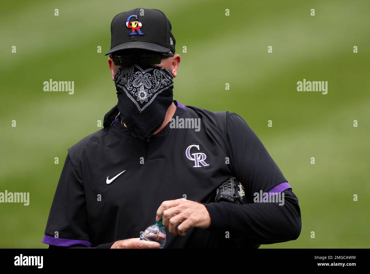Colorado Rockies pitching coach Steve Foster looks on as the team ...