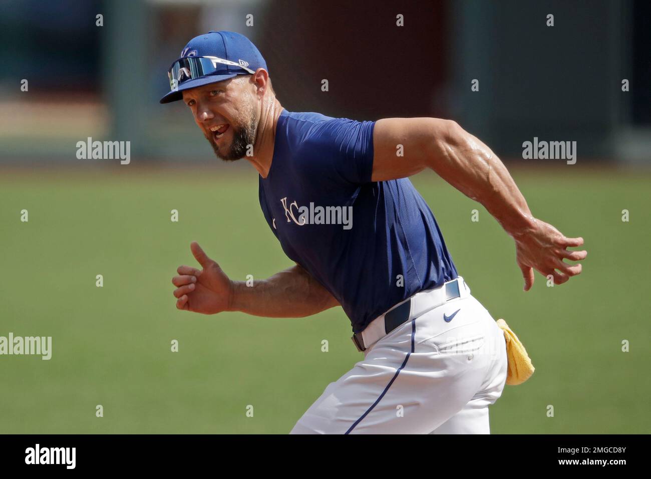 Kansas City Royals' Alex Gordon runs during baseball practice at ...