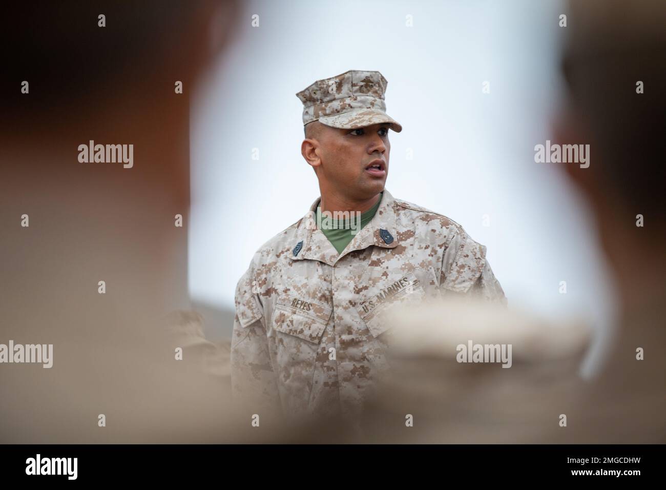 U.S. Marine Corps 1st. Sgt. Francisco Reyes, Golf Company 1st. Sgt., 2nd Recruit Training ...