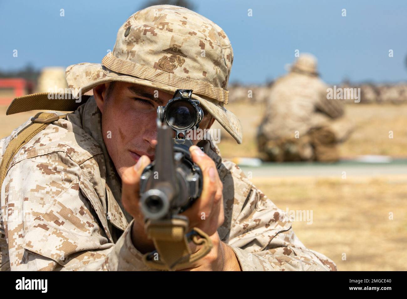 U.S. Marine Corps Recruit Caiden Gaumond, a recruit with Fox Company ...