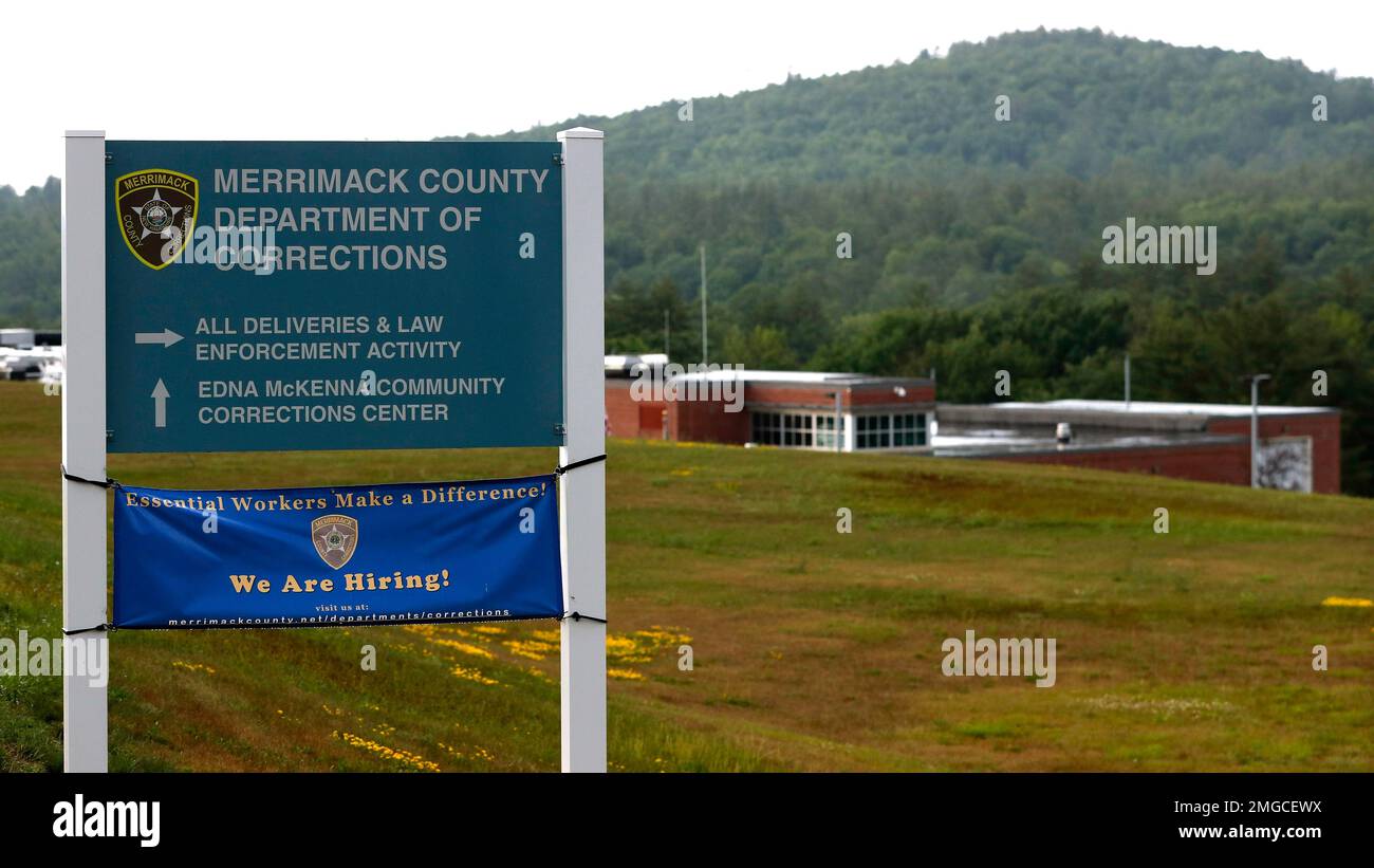 A sign sits outside the Merrimack County correctional facility ...
