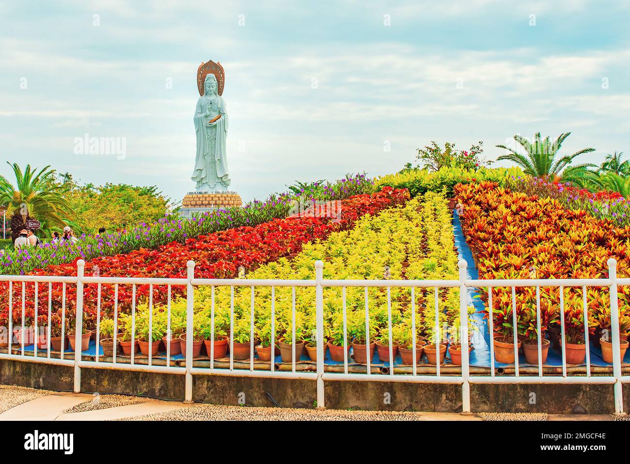 Statue of the goddess Guanyin on the territory of Nanshan Buddhist ...
