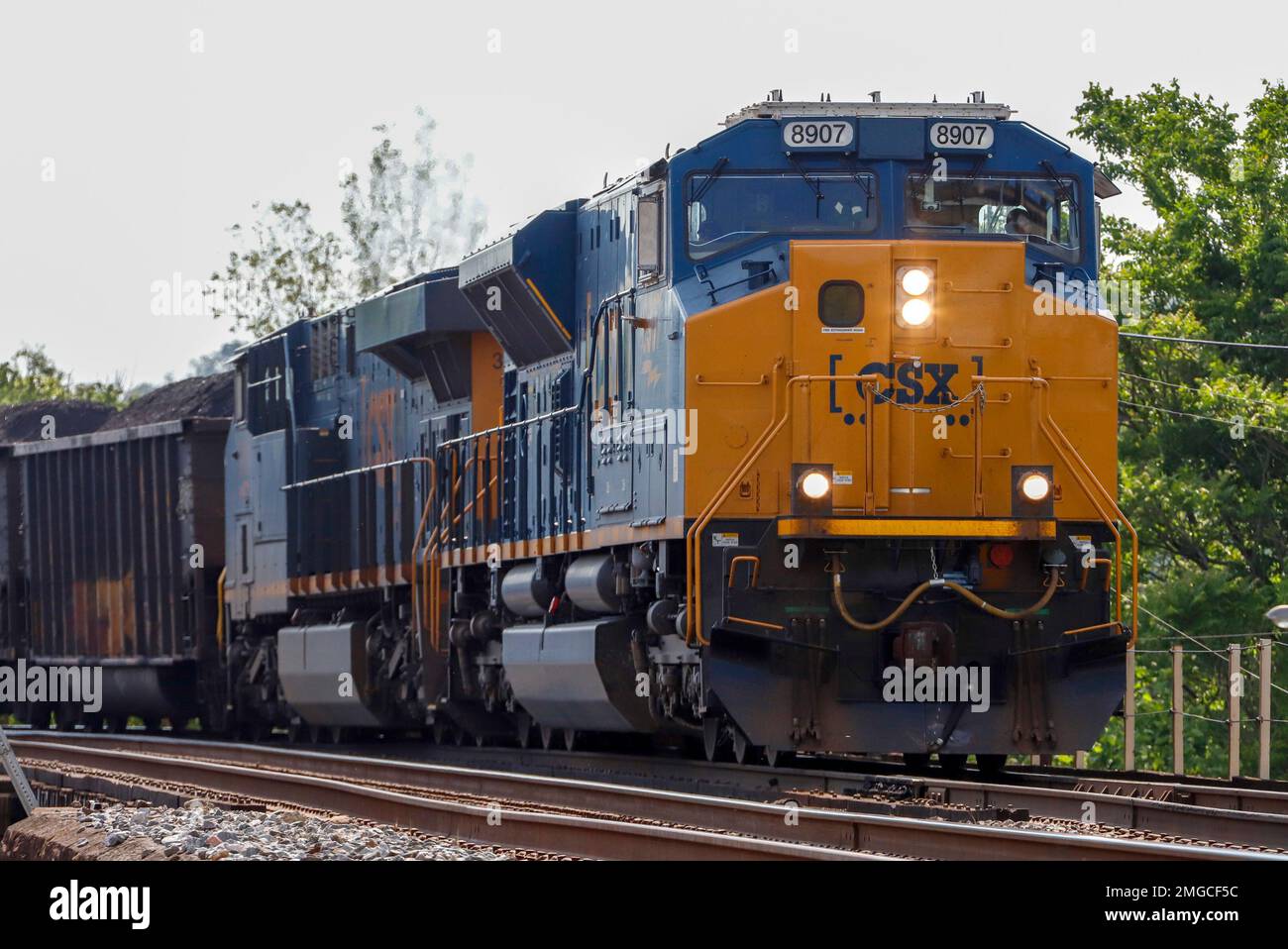 A CSX freight train pulls through McKeesport, Pa., on Tuesday, June 2 ...
