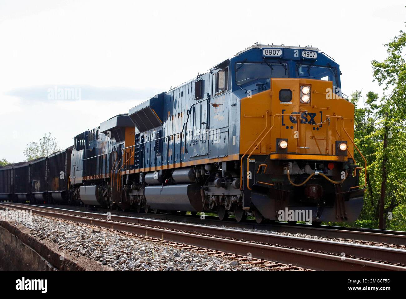 A CSX freight train pulls through McKeesport, Pa., on Tuesday, June 2 ...