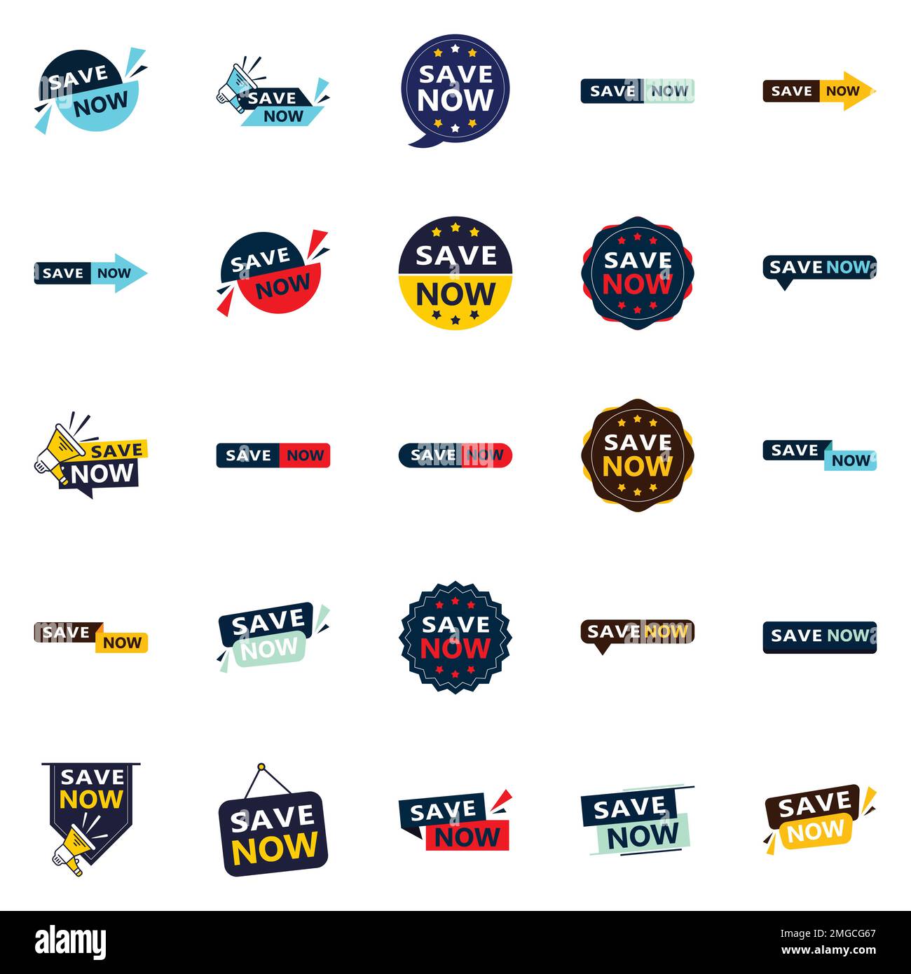 Save Now 25 Fresh Typographic Elements for a lively saving campaign ...