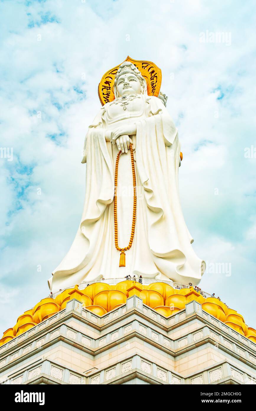 Statue of the goddess Guanyin on the territory of Nanshan Buddhist ...