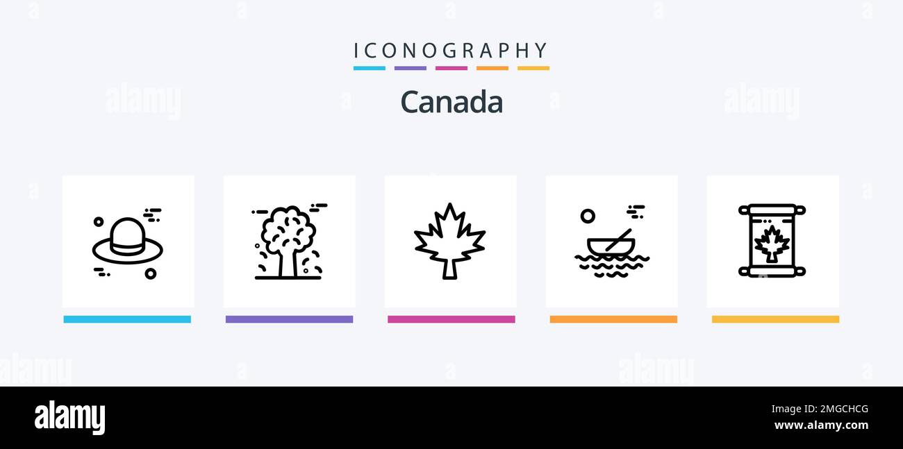 Canada Line 5 Icon Pack Including canada. alpine. toronto. tower ...