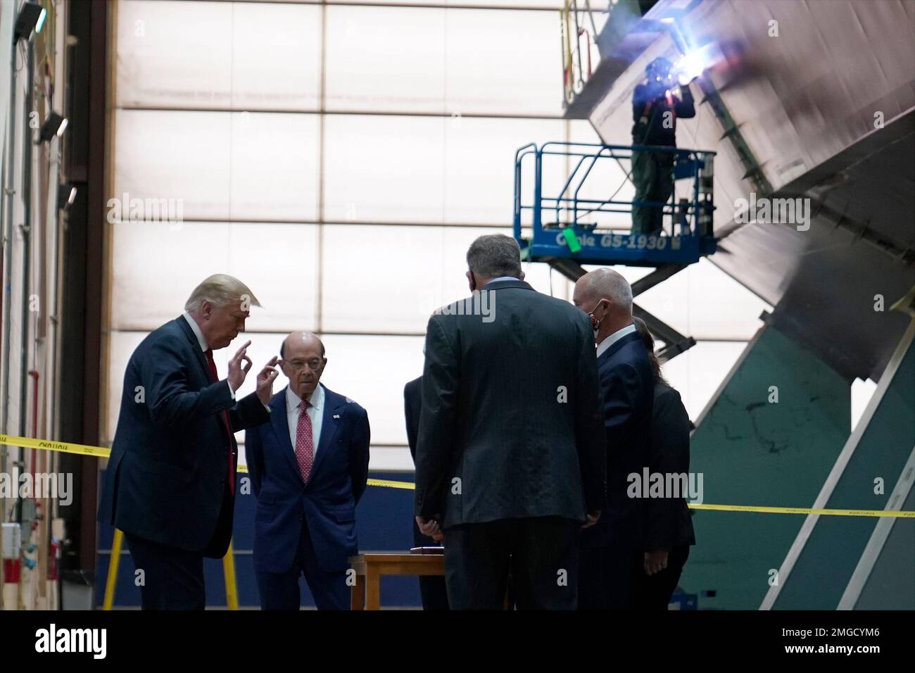 President Donald Trump participates in a tour of Fincantieri Marinette ...