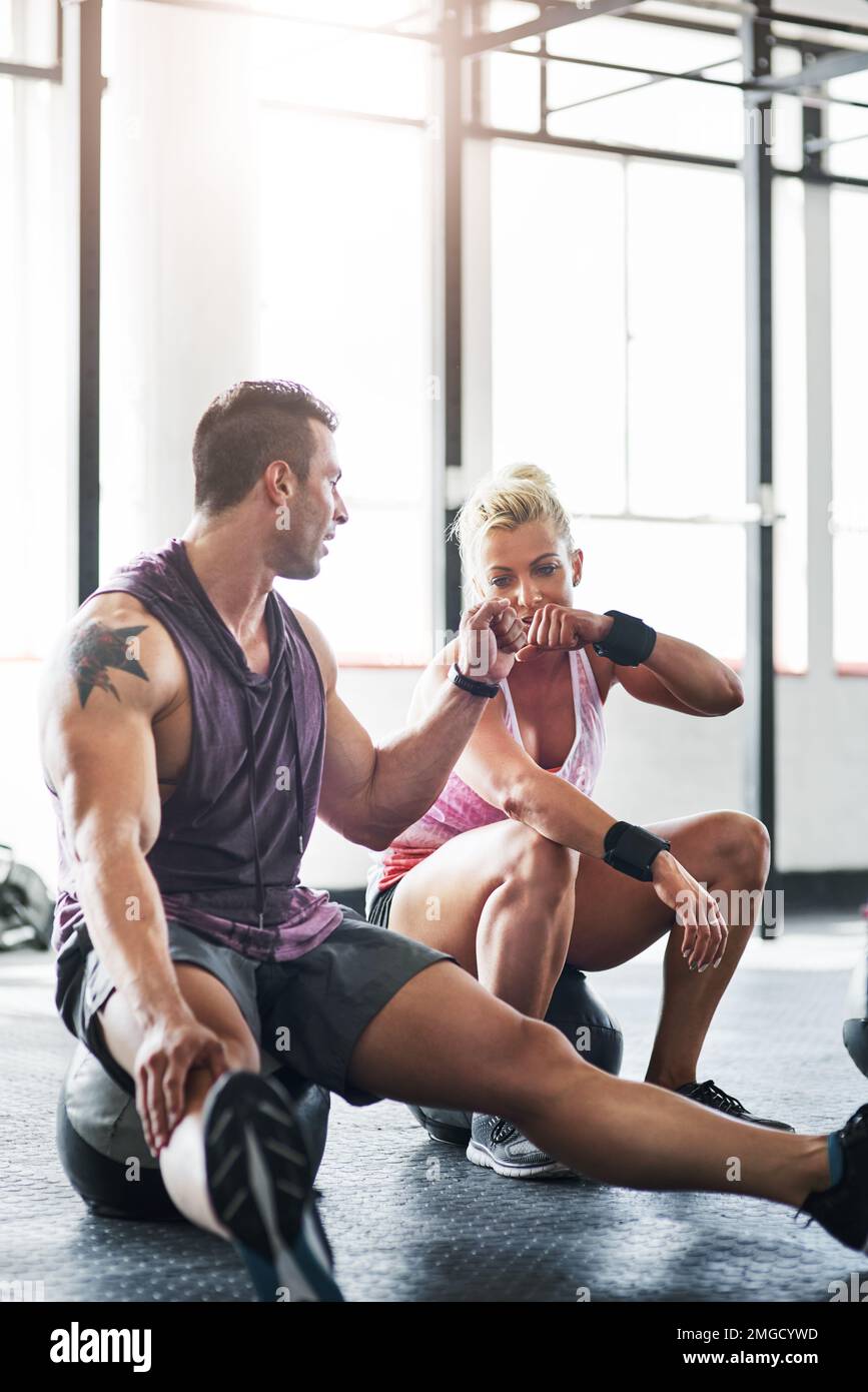 Were winners no matter how hard we train. a man and a woman giving each ...