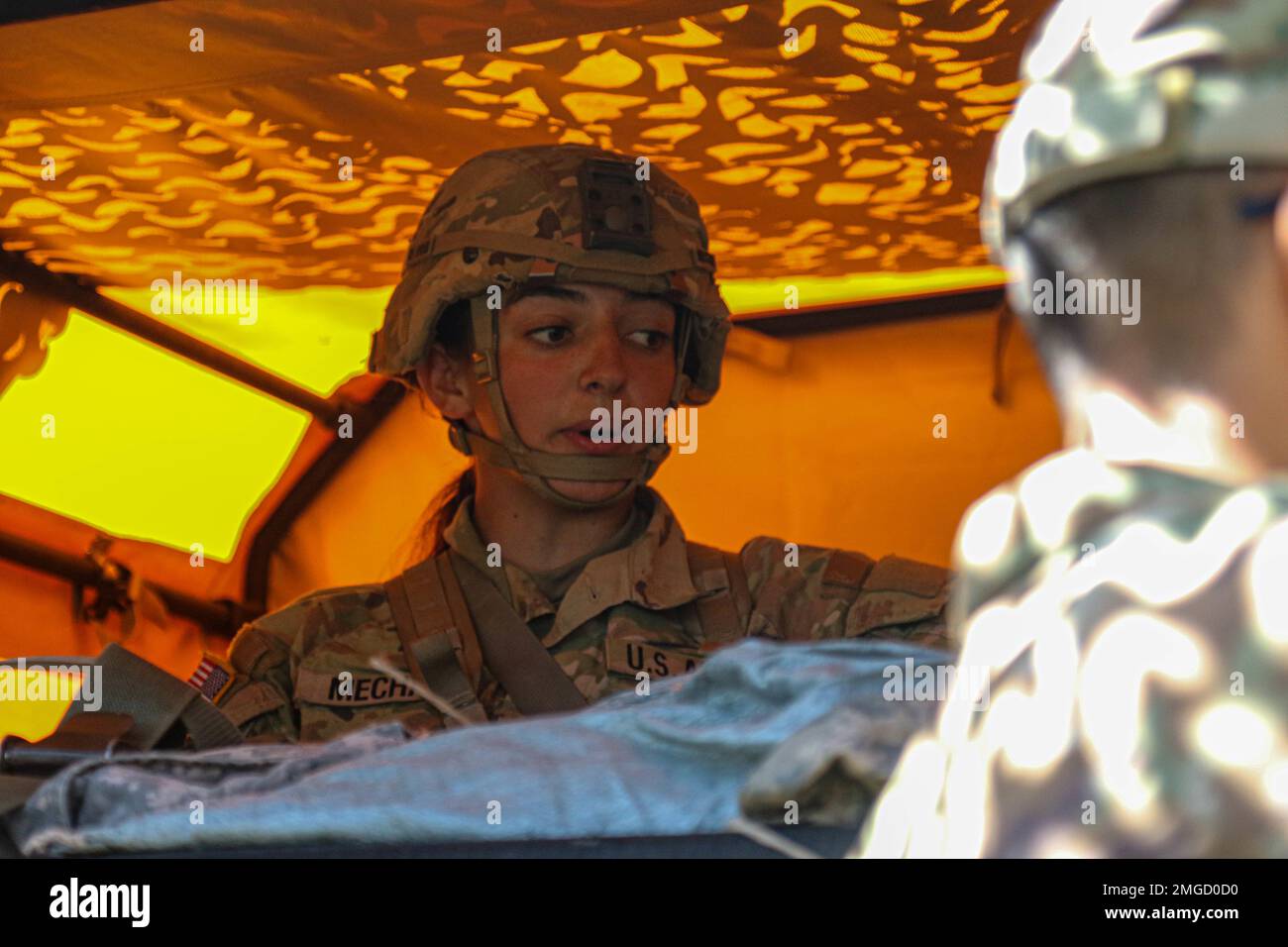 Spc. Preslie Meecham, a combat medic assigned to 704th Brigade Support ...
