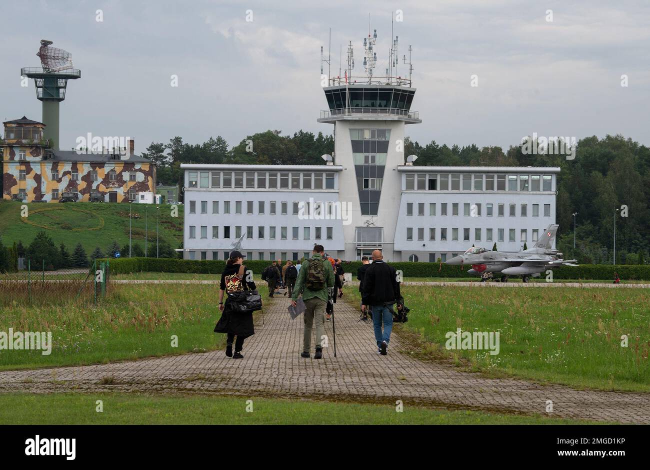 Polish media walk to the air traffic control tower as media day ...