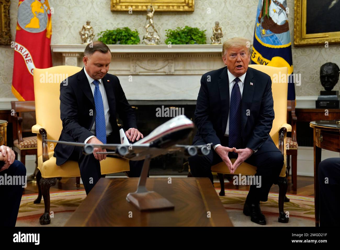 President Donald Trump meets with Polish President Andrzej Duda in the ...