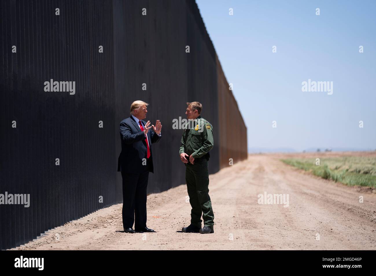 United State Border Patrol chief Rodney Scott gives President Donald ...
