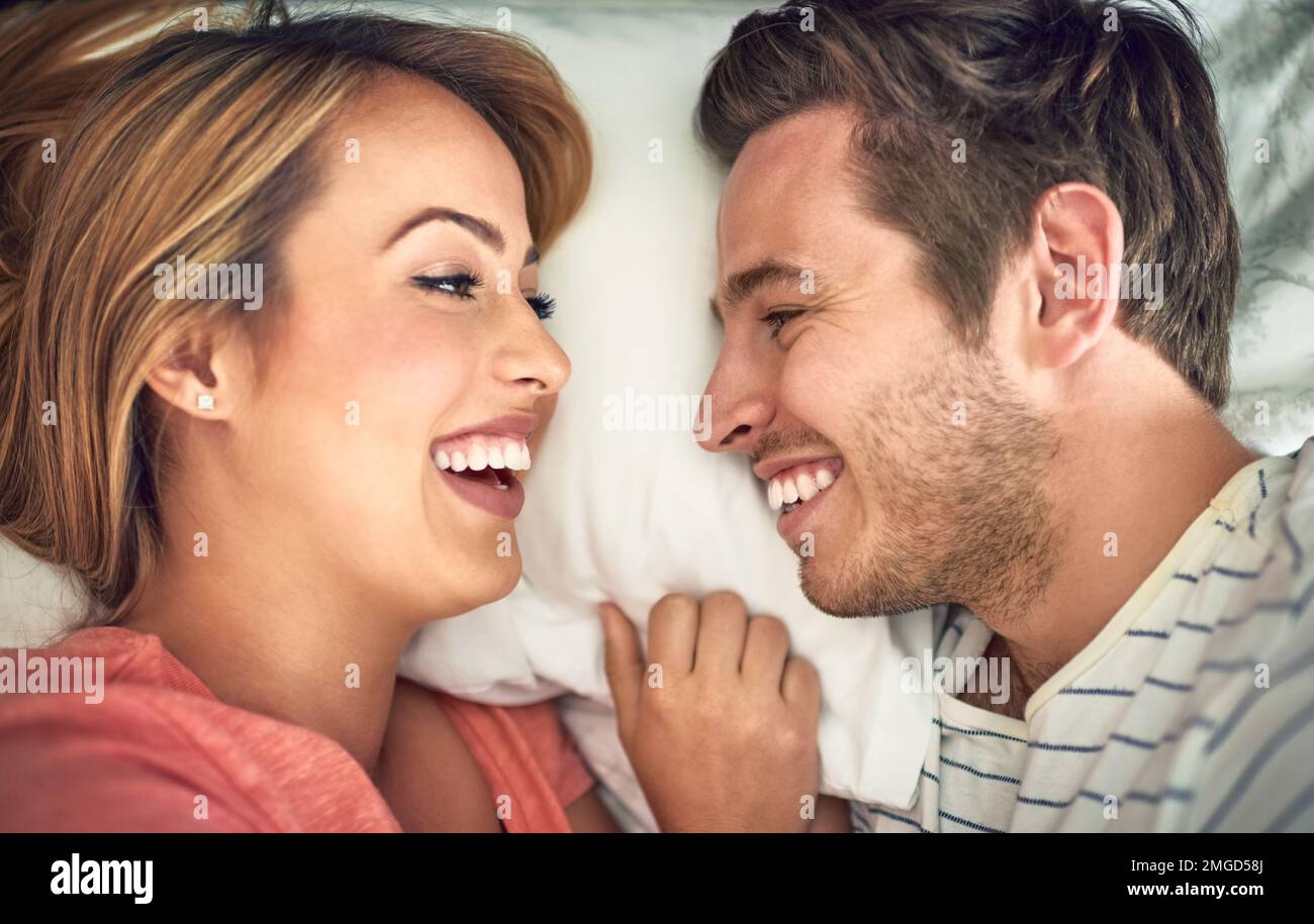 Couple in bed face to face hi-res stock photography and images - Alamy