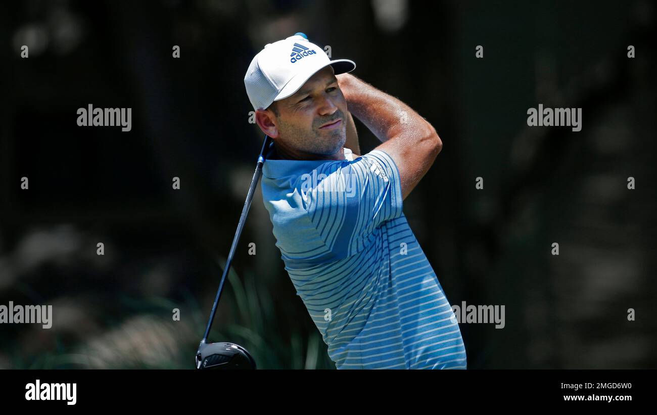 Sergio Garcia of Spain hits off the second tee during the final round ...